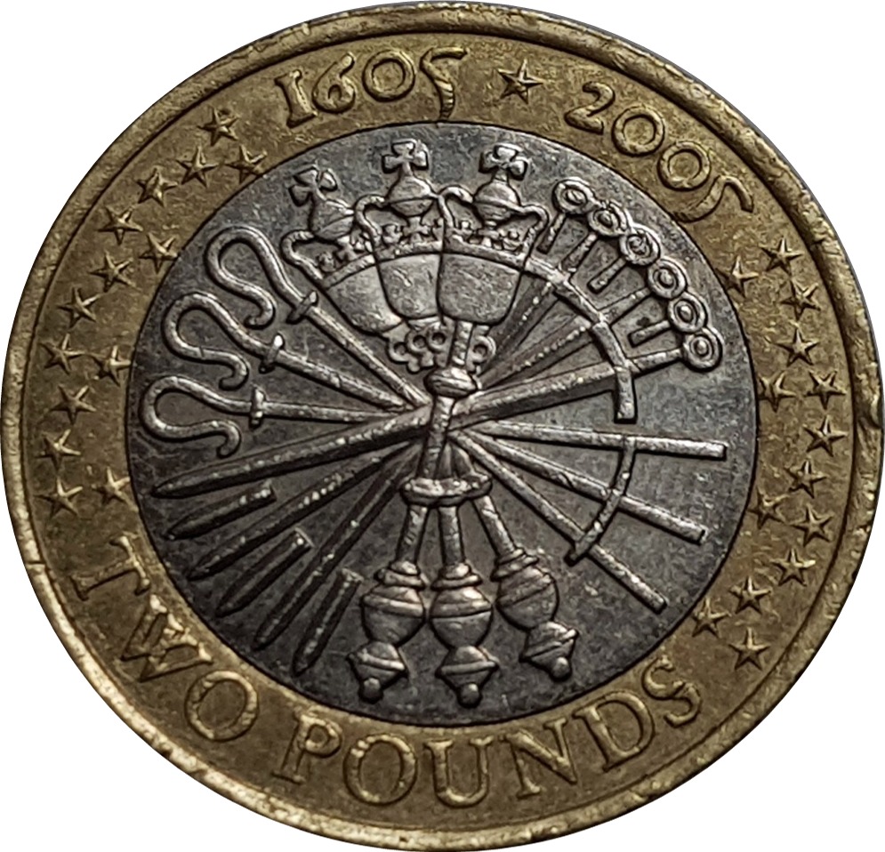 2005 2 Pound Coin Gunpowder Plot Guy Fawkes And Bonfire Night Coin 2005 2 Pound Coin Gunpowder Plot Guy Fawkes And Bonfire Night Coin