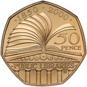 2000 Gold Proof 50p Coin - Public Libraries - Coin Parade